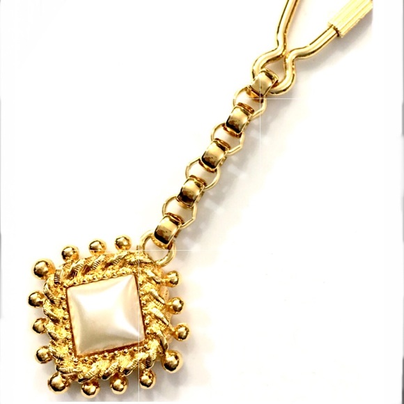 St. John | Accessories | St John Vintage Rhombus Studs Pearl Logo Key ...